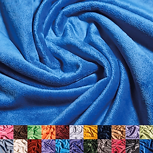 Ice Fabrics Solid Minky Fabric by The Yard - Soft, Smooth and Luxury 58/60" Extra Wide Royal Blue Minky Fabric for Blankets, Apparel, Baby Accessories, Throws, Pillows & More - Royal Blue - 1 Yard