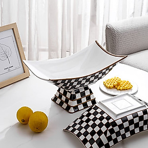 Porlien Checker Fruit Bowl with Stand