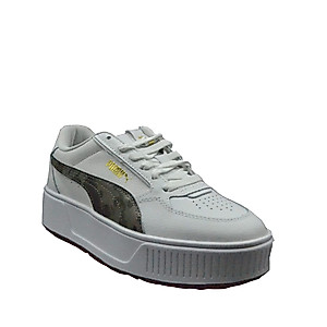 PUMA Women's Karmen Rebelle Sneaker, White White Gold, 10