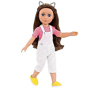 Glitter Girls – Glisten & Glam - Lace Overalls & Cat Ear Deluxe Outfit - 14-inch Doll Clothes– Toys, Clothes & Accessories For Girls 3-Year-Old & Up, includes Top (1)