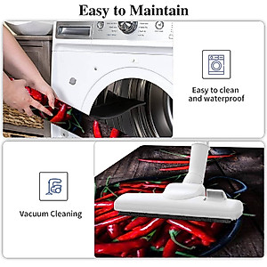 Kitchen Rugs Set Red Chili Peppers Shot from Above on Rustic Wooden Table Kitchen Mat for Floor Non-Slip Washable Kitchen Runner Doormat Bath Rug Carpet Comfort Standing Mats Decorations