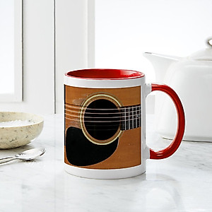 CafePress Old, Acoustic Guitar Mug Ceramic Coffee Mug, Tea Cup 11 oz