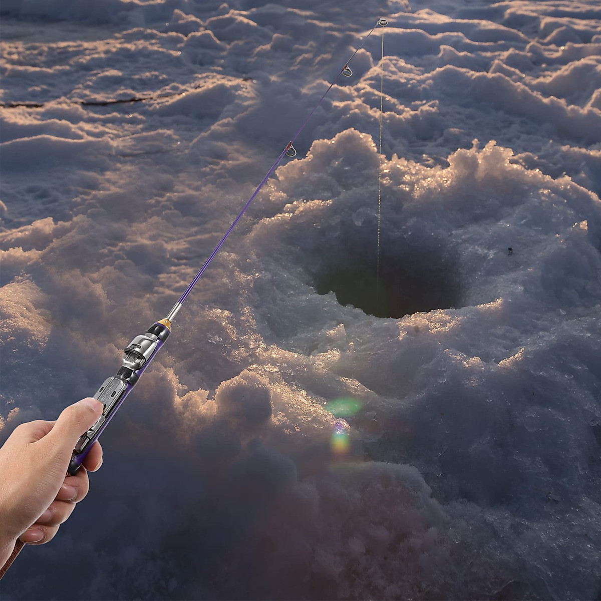 BESPORTBLE Fish Reels 1pc ice Fishing Rod Fly Fishing Rod ice Rod Practical Fishing Rod Ultralight Fishing Pole Freshwater Fishing Pole ice Fishing Purple Striped bass Portable Child Resin