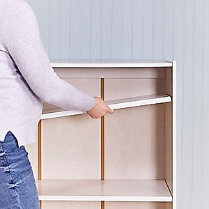 ECR4Kids Classic Bookcase, 60in, Adjustable Shelves, White Wash