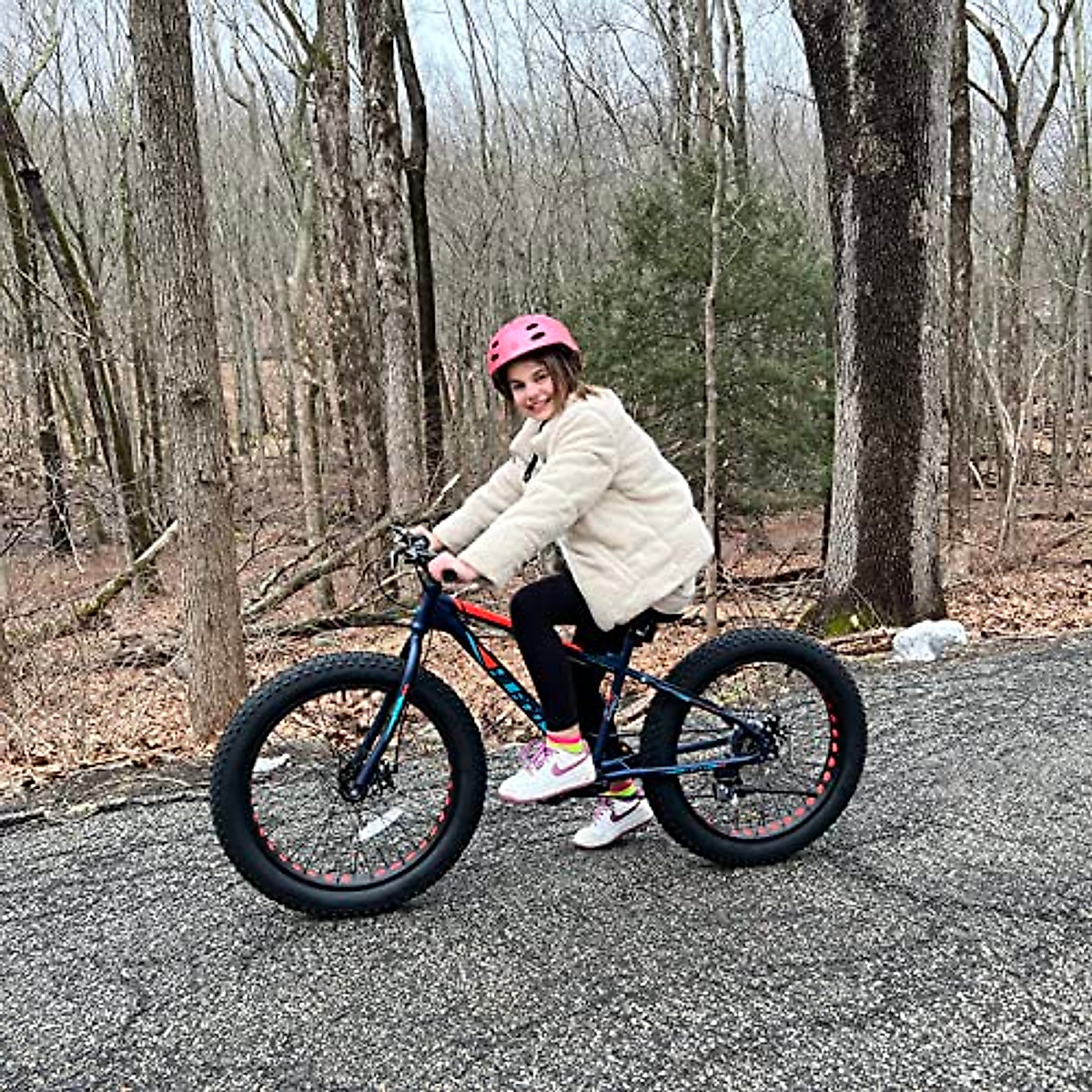 HH HILAND 20 Inch Kids' Bicycles Fat Tire Mountain Bike for Boys and Girls Age 5 + Years, 7-Speed, Dual-Disc Brake, Kids Beach and Snow Bicycle