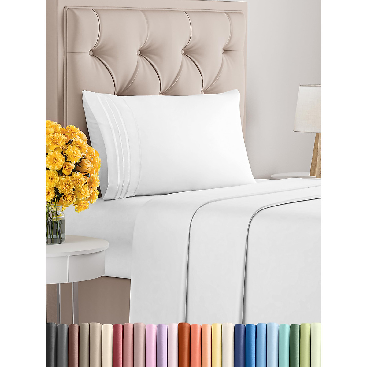 Twin XL Size 3 Piece Sheet Set - College Dorm Room Essentials - Extra Soft & Comfy Luxury Sheets - Breathable, Cooling & Wrinkle Free Sheets - Back to School College Essentials - Deep Pocket, Easy-Fit