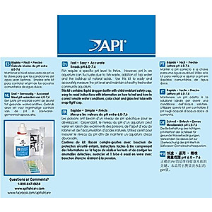 API PH TEST KIT 250-Test Freshwater Aquarium Water pH Test Kit, 4 Piece Set