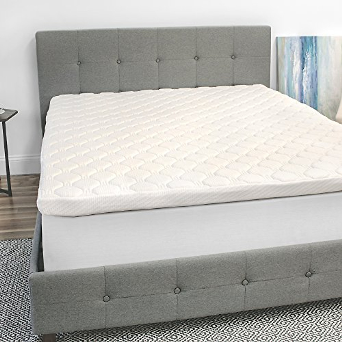 BioPEDIC Hybrid Micro Coil and Memory Foam Mattress Topper, Twin, White