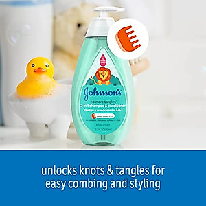 Johnson's No More Tangles 2-in-1 Detangling Hair Shampoo & Conditioner for Kids & Toddlers, Gentle & Tear-Free, Hypoallergenic & Free of Parabens, Phthalates, Sulfates & Dyes, 20.3 fl. oz