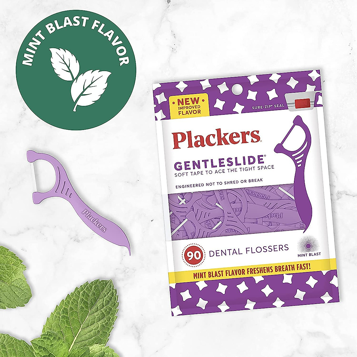 PLACKERS Gentleslide Dentla Flossers for Tight Teeth 90 ea (Pack of 2)