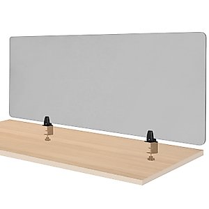 Jetec Clamp on Desk Divider for Office Acoustic Desk Privacy Panel Sound Proof Dividers Sound Absorbing Cubicle Wall Desk Partition Standing Desk Accessory(Light Gray, 60 x 24 Inch, 24 x 24 Inch)