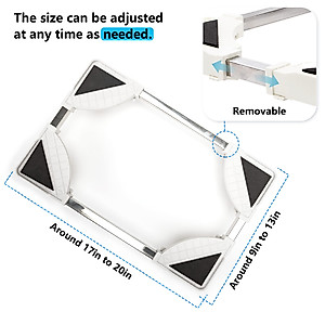 Computer Tower Stand with Wheels Adjustable CPU Stand PC Tower Stand Cart Suitable for Most PC Brackets On The Carpet Floor (White)