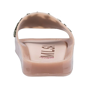 Melissa - Womens Beach Slide Flower Sandal, Size: 6 M US, Color: Pink Green