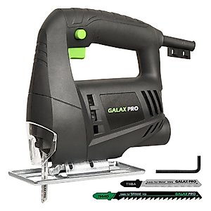 GALAX PRO 3.3Amp Jig Saw, 3000 RPM No Load Speed Jigsaw with Lock-on Button, Cutting Angle 45 Degree, 2pcs Cutting Blades