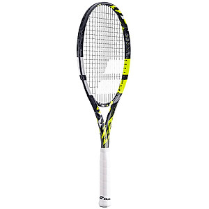 Babolat Pure Aero Team Tennis Racquet - Strung with 16g White Syn Gut at Mid-Range Tension (4 1/8" Grip)