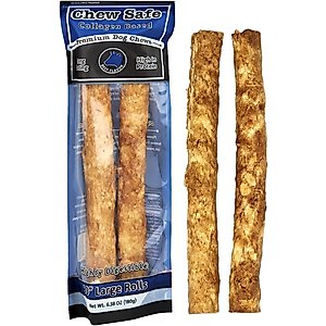 Chew Safe Premium Rolls Dog Chew Treats | Beef | 2-Pack | Two 10" Rolls Per Pack | Rawhide Alternative | Long Lasting, High Protein, Highly Digestible for Small Dogs, for Healthy Teeth