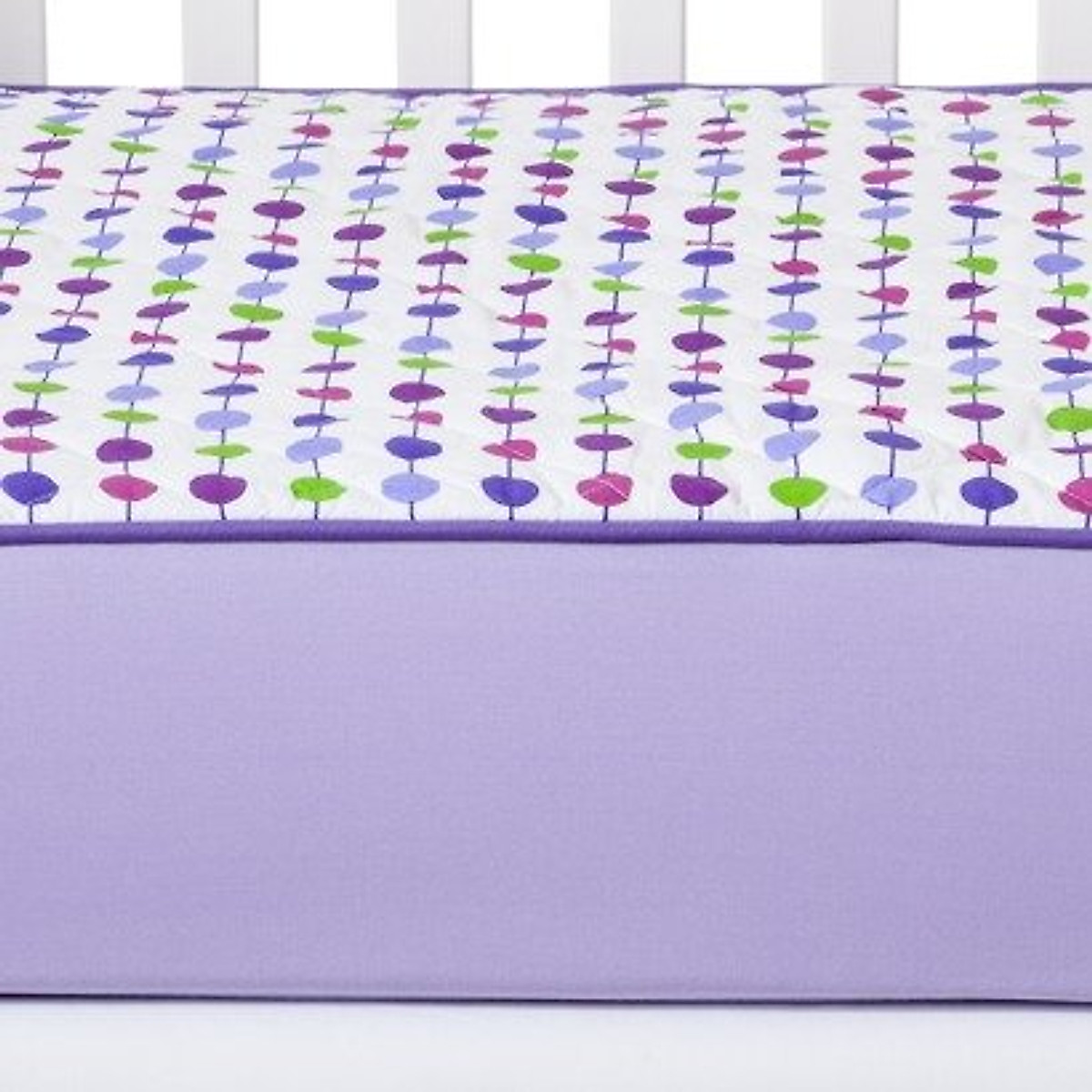 Botanical Purple Quilted Crib Fitted Sheet