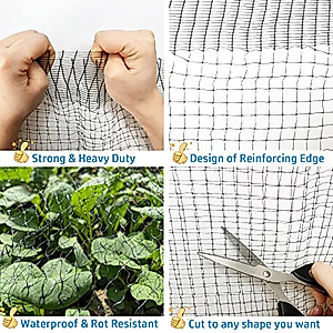 Dafoecheer Bird Netting - 7 x 65 FT Heavy Duty Garden Netting Deer Fence Net for Vegetables, Plant and Fruit Trees Against Birds, Deer and Other Animals