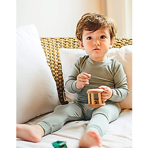 VAENAIT BABY Kids Long Sleeve Modal Sleepwear Pajamas 2pcs Set Modal Mint S