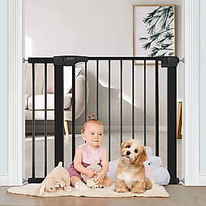 Walk Thru Baby Gates for Doorway and Stair, RONBEI Auto Close Pressure Mounted Wide Indoor Safety Gate for Opening 35''-37.8'' or 29.53''- 31.5'', Height 30", Ideal Barrier for Toddler and Small Dogs