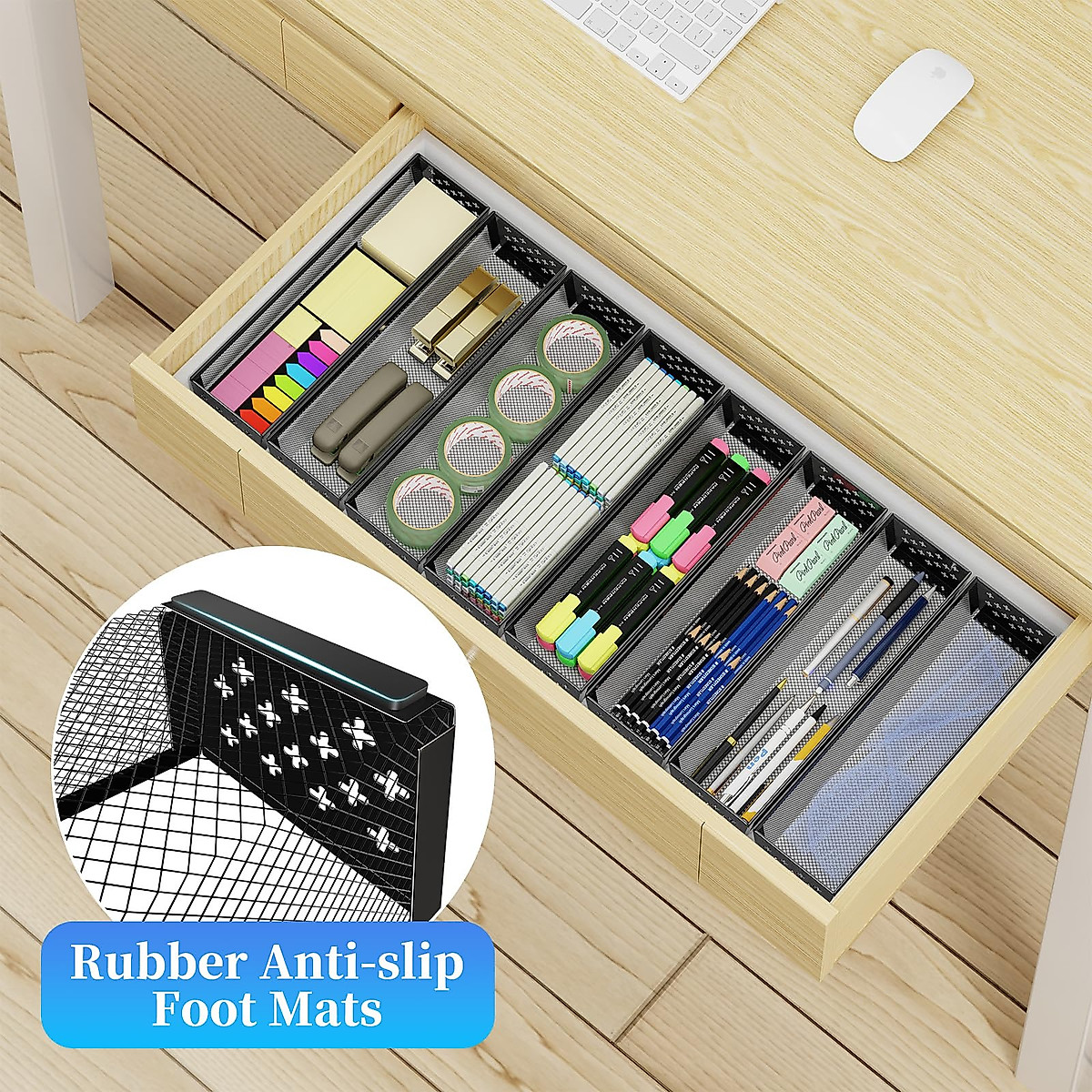 Simple Trending Silverware Drawer Organizer, Silverware Organizer for Drawer, 8 Pack Utensil Organizer for Kitchen Drawers, Kitchen Drawer Organizer for Large Utensils(12.2 * 3.2 * 2.1 inch)