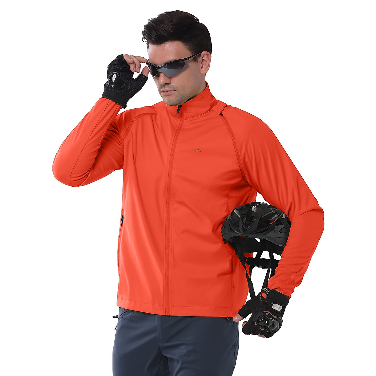 33,000ft Men's Cycling Jacket Long Sleeve, Waterproof Running Bike Vest Outerwear Reflective Windproof Sleeveless Jacket