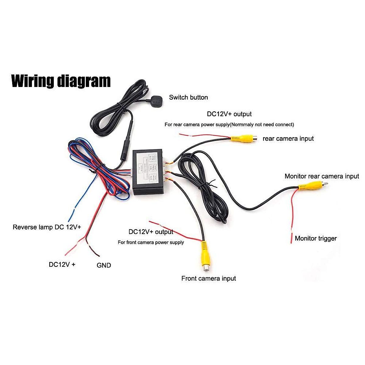 Car Front View Camera Switcher, Smart Car Parking Camera Converter Front Rear View Video Switch Channel Control Box