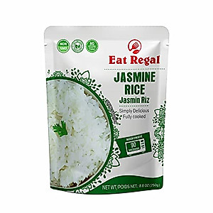 Eat Regal Thai Jasmine Rice In Hood & Tray, Ready To Eat in 90 Seconds, Microwavable in just 90 Seconds, Nutritious & Delicious 8.8 Ounce (Pack of 8)