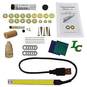 Instrument Clinic Flute Pad Kit with Leak Light, Pads Assembled in USA! (Armstrong)
