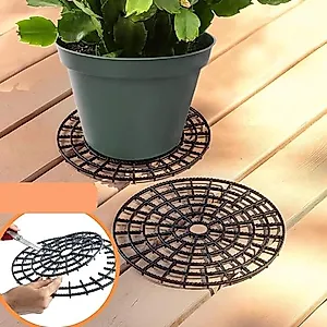 6 PCS Heavy Plant Riser for Pots Outdoor, Size Adjustable Pot Risers Plant Trivet Pot Elevator Plant Elevator for Pots Indoor, 11.75" in diameter, Tested with 101kg - Protect Deck and Patio Floor, Provide Plants Airflow and Drainage