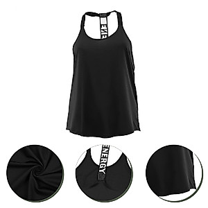 Healifty Women's Fitness Vest Female Sports Vest Women Yoga Vest Womens Athletic Tanks Womans Tank Top Workout Tops Women Cropped Running Tank Women Sports Vest Female Yoga Clothes Cut Out Black