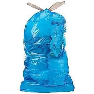 AmazonCommercial Custom Fit Blue Drawstring Trash Bags - Compatible with simplehuman Type D - 0.96 MIL - 108 Count