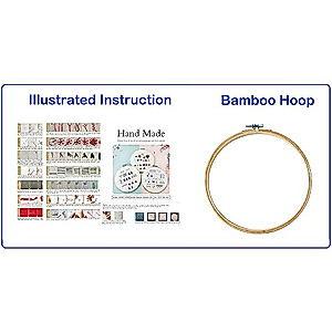 YIZUNNU 4 Set Beginners Embroidery Kit, Starters Cross Stitch Kits for Adults Kids DIY Craft 4 Pcs Embroidery Pattern with Embroidery Cloth, Hoop, Color Threads, Scissors, Tools & Instruction