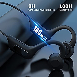 Open Ear Headphones, Wireless Sports Air Conduction Headphones Lightweight Bluetooth 5.1 Headset with Mic Answer Phone Call Music for Running, Hiking, Driving, Cycling, Yoga, Birthday Present