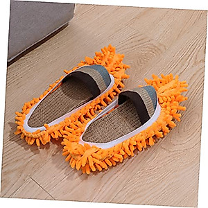 Cleaning Mop 4 Pcs Floor Cleaner Mop Cleaning Mops Floor Mops Slippers Lazy Mop Slippers Floor Cleaning Slipper Lay Shoe Cover Orange Washable The Lazy Dust Mop Slipper Mop Cap