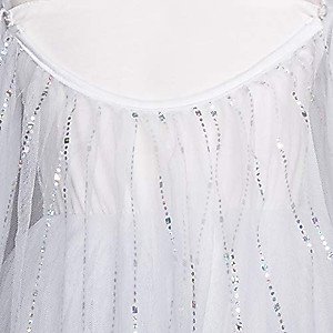 Little Girl Princess White Snow Party Dress Queen Costumes with Accessories (4T, White with Accessories)