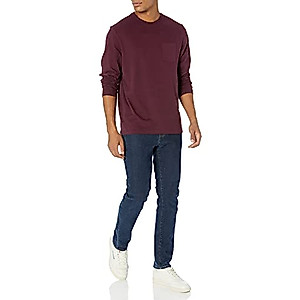 Amazon Essentials Men's Regular-Fit Long-Sleeve T-Shirt, Burgundy, Medium