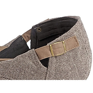 Qianuer Newsboy Hats for Men Flat Cap Adjustable Tweed Ivy Gatsby Cabbie Hat Khaki