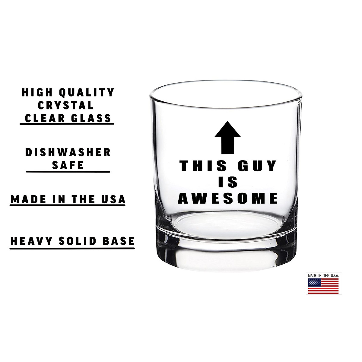 Rogue River Tactical Funny This Guy is Awesome Old Fashioned Whiskey Glass Drinking Cup Gift For Him Men Dad Grandpa