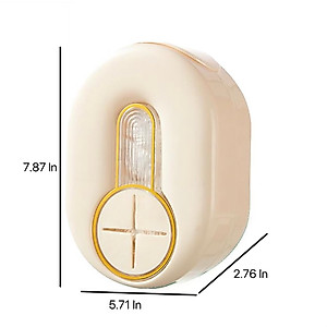 Jrsoul He Fresh Keeping Film Store Container Organizers with 100 Stretchable Plastic Wrap, Wall Mounted No Drilling Shower Cap Storage Box for Kitchen Bathroom Passage (Creamy white)