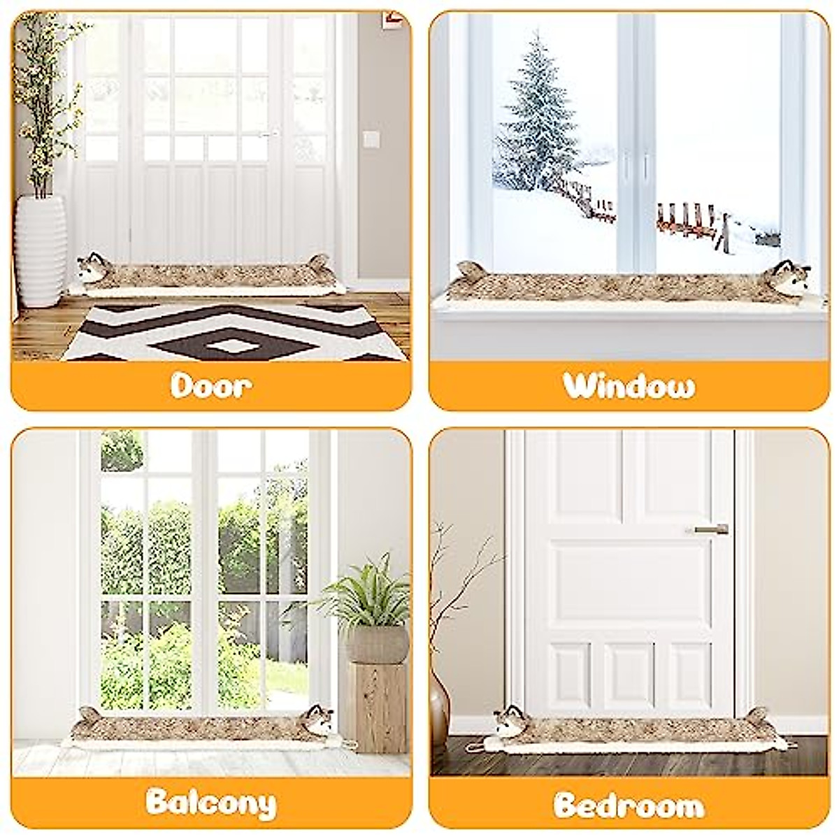 NABOWAN Under Door Draft Stopper 36 inch - Adorable Dog Heavy Duty Under Door Draft Blocker for Door & Window, Animal Draft Stoppers for Bottom of Door