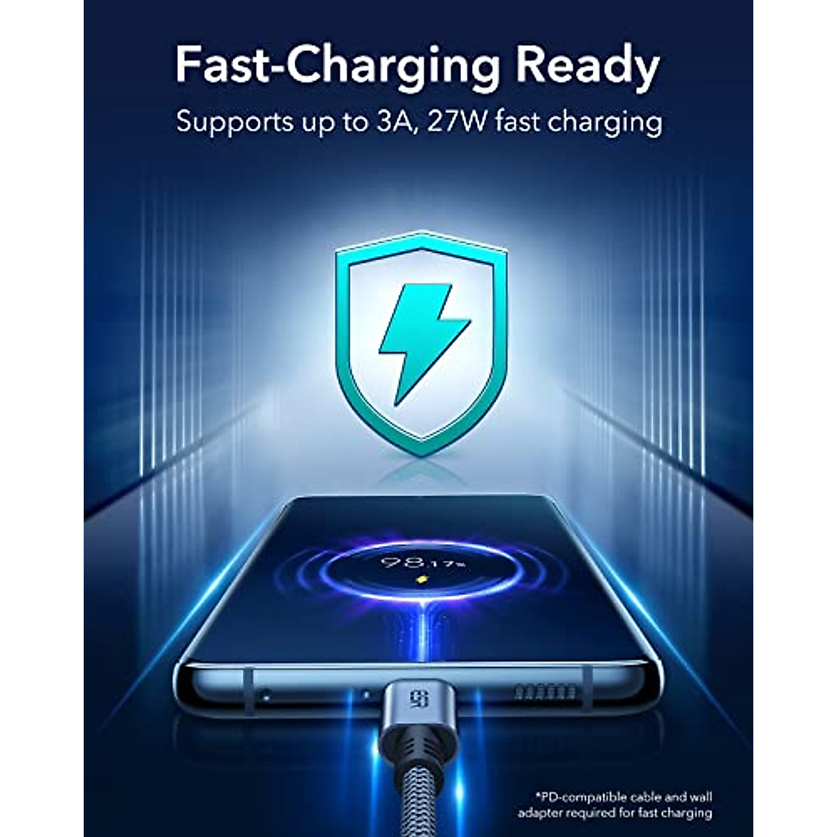 ESR USB C Headphone Adapter, 2-in-1 USB C to 3.5 mm Headphone Jack Adapter with PD Fast Charging, Portable Design, Compatible with Galaxy S22/S21/S20/Note20, iPad Air 5/Mini 6/Pro (2021/2020), Grey