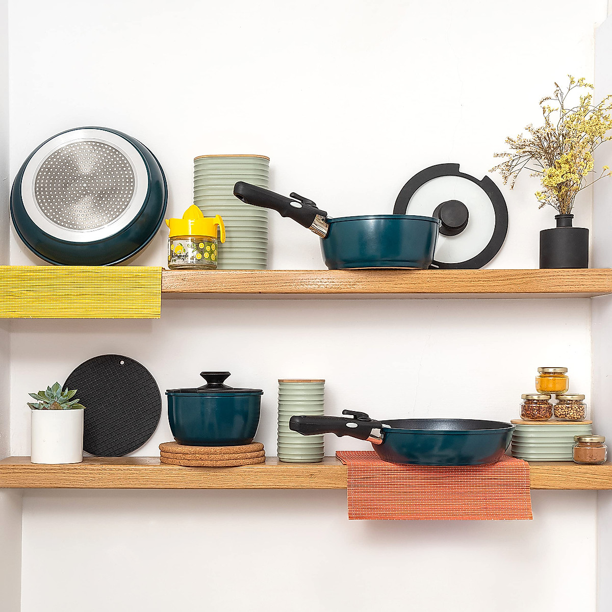 Mixpresso 3 Piece Set Of Airtight Plastic Canister With Bamboo Lid, Canisters For Kitchen Counter, Coffee And Sugar Canister Set, Decorative Sugar Container, Kitchen Decor For Counter