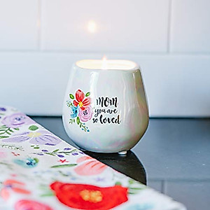 Pavilion - Mom You Are So Loved - 8 Oz 100% Soy Wax Candle With Cotton Wick In Stoneware Vessel Serenity Scented