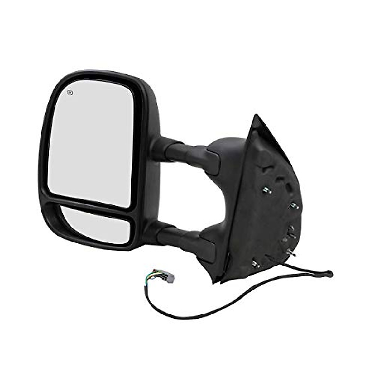 AutoShack KAPFO1320268 Driver Towing Mirror Power Black Textured Heated Manual Folding Replacement for 2001-2005 Ford Excursion 2003-2007 F-250 Super Duty F-350 Super Duty 5.4L 6.0L 6.8L 7.3L 4WD RWD