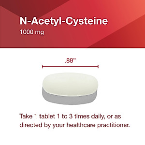 PROTOCOL FOR LIFE BALANCE NAC N-Acetyl Cysteine 1000mg - Glutathione Production & Respiratory Function - 120 Tabs