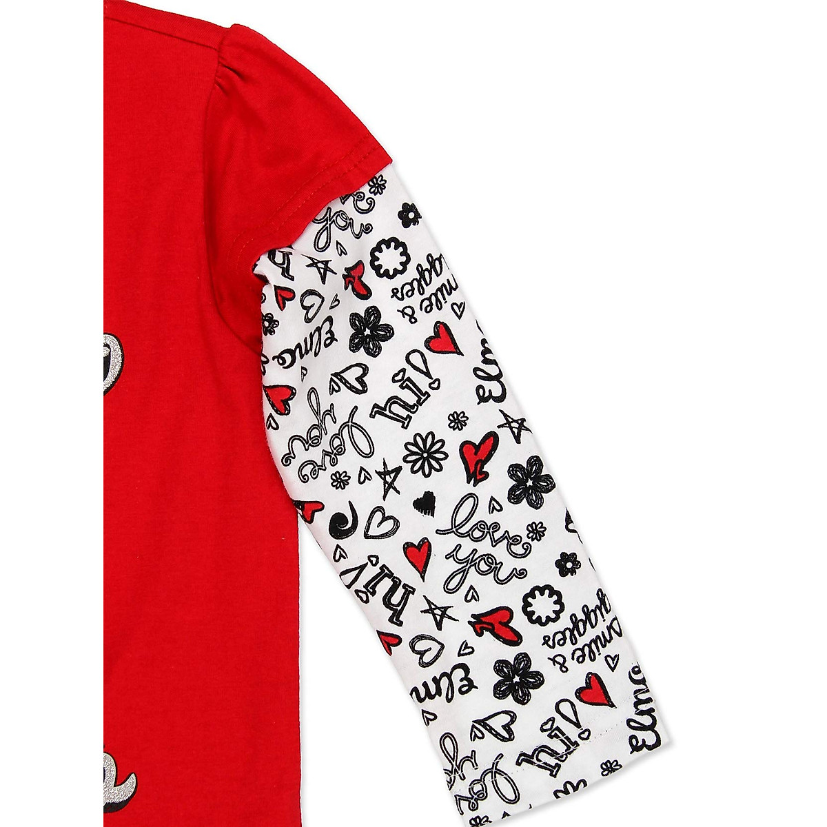 Sesame Street Elmo Girls Long Sleeve Shirt for Infant and Toddler Red