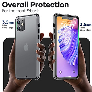 ORIbox for iPhone 11 Case Black,Translucent Matte case with Soft Edges, Lightweight,iPhone 11 Phone Black Case for Women Men Girls Boys Kids