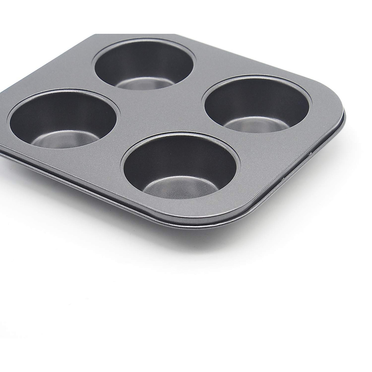 HYTK 4 Cup Muffin Pan 2 Pcs (8.5 X 7.48 Inch) Air Fryer Small Oven Cupcake Baking Pan Non Stick No Toxic Bakeware
