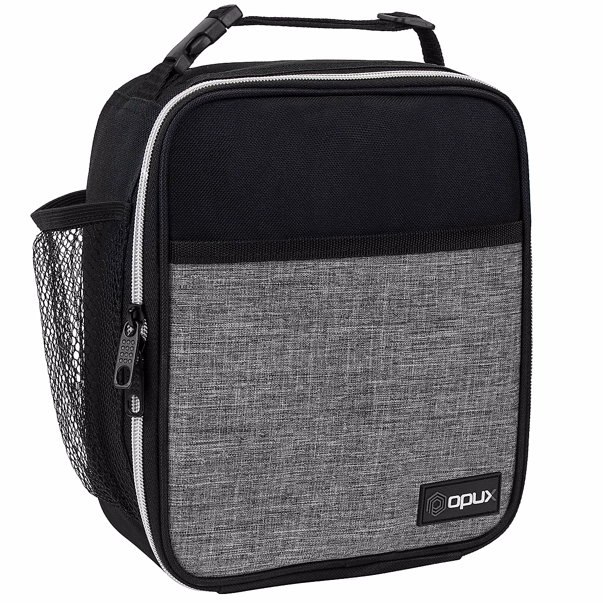 OPUX Premium Insulated Lunch Box, Soft School Lunch Bag for Kids Boys Girls, Leakproof Small Lunch Pail Men Women Work, Reusable Compact Cooler Tote Lunchbox for Office Adult, Heather Grey